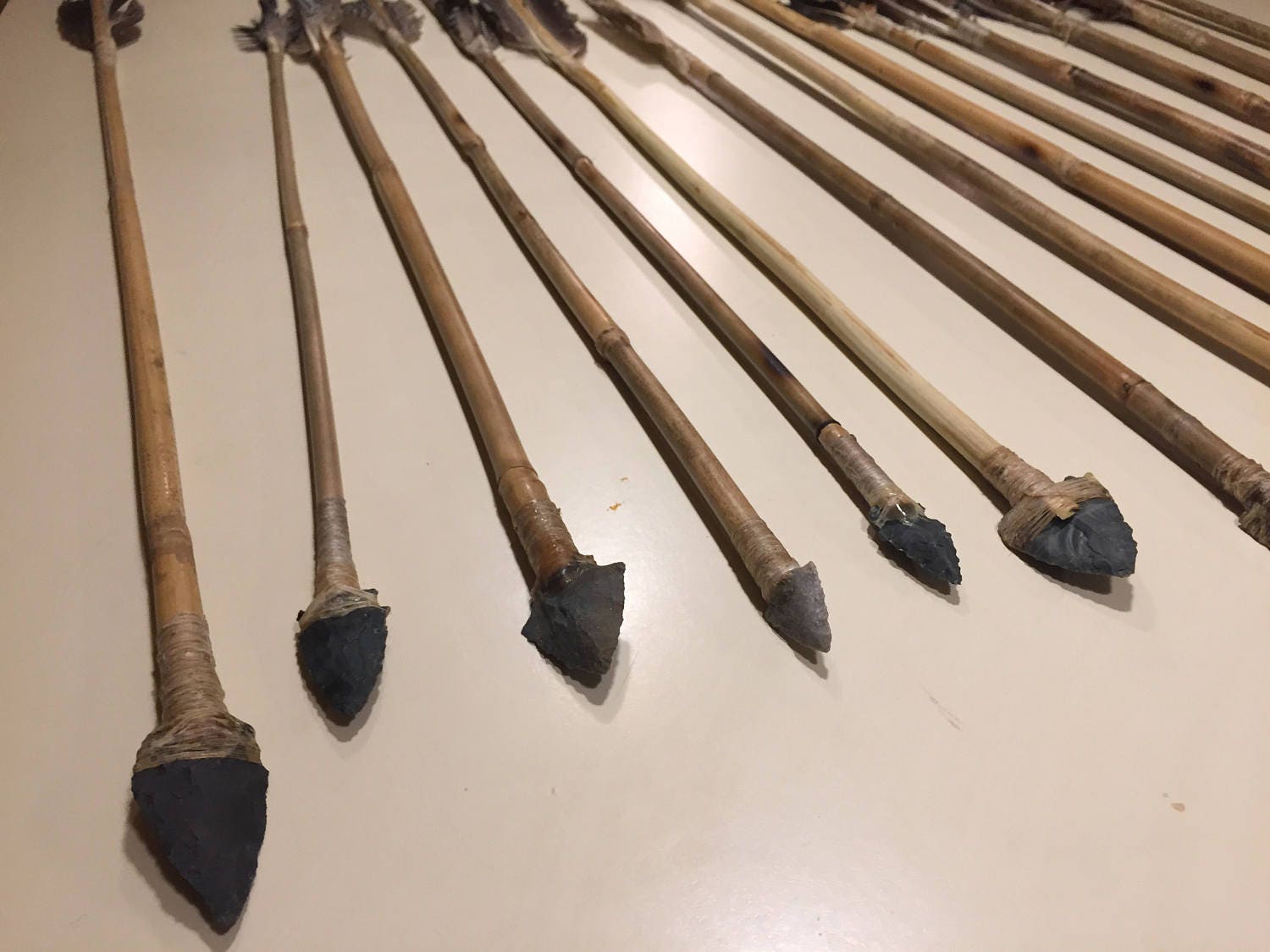 Set of Seven Primitive Arrows, Bow Hunting Arrows, Archery Arrows ...