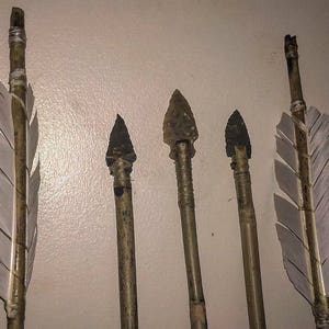 Set of Seven Primitive Arrows, Bow Hunting Arrows, Archery Arrows ...