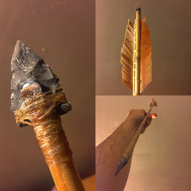 Set of Seven Primitive Arrows, Bow Hunting Arrows, Archery Arrows ...