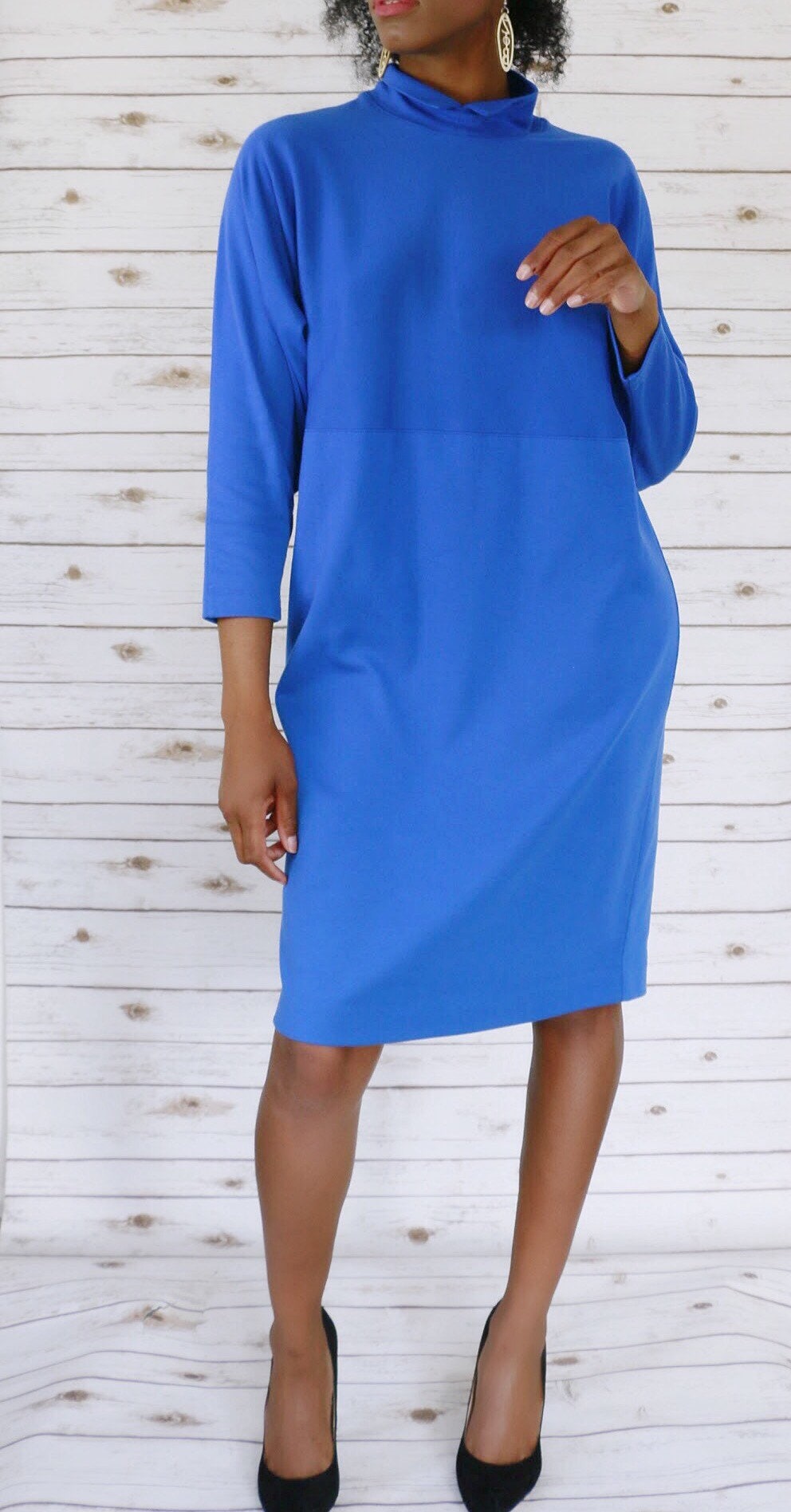 80s Blue Vintage Dress - Etsy