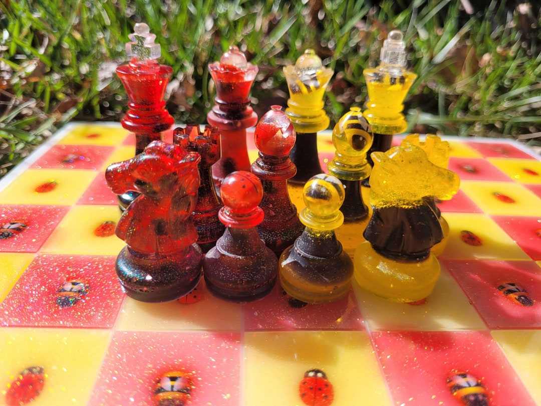 Bumble Bee Vs Lady Bug Chess Set checkers Optional - Etsy