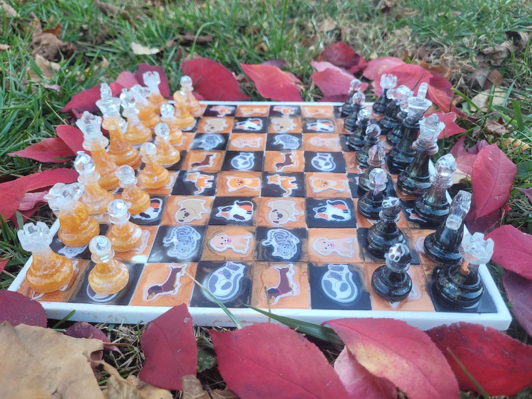 Cat Vs Dogs Resin Chess Set - Etsy