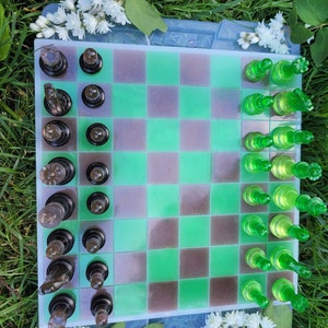 Nature Colored Chess Set - Etsy