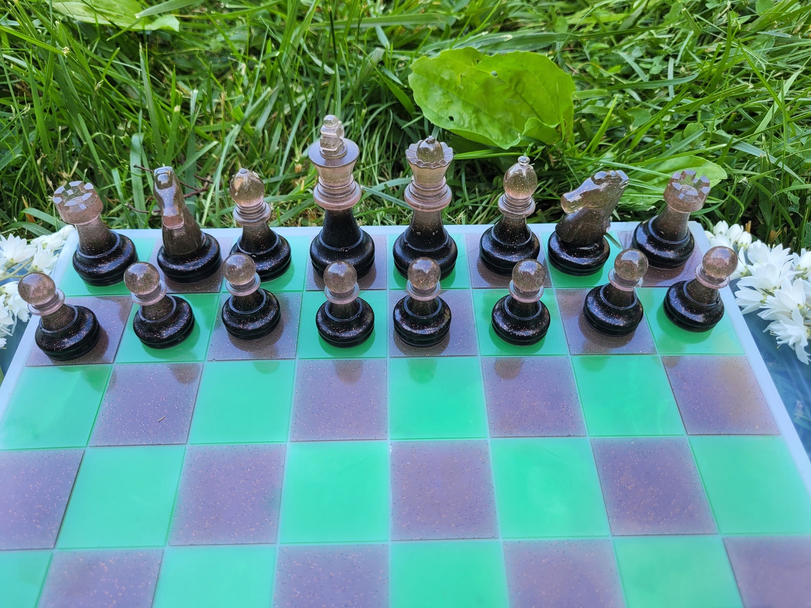 Nature Colored Chess Set - Etsy