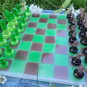 Nature Colored Chess Set - Etsy