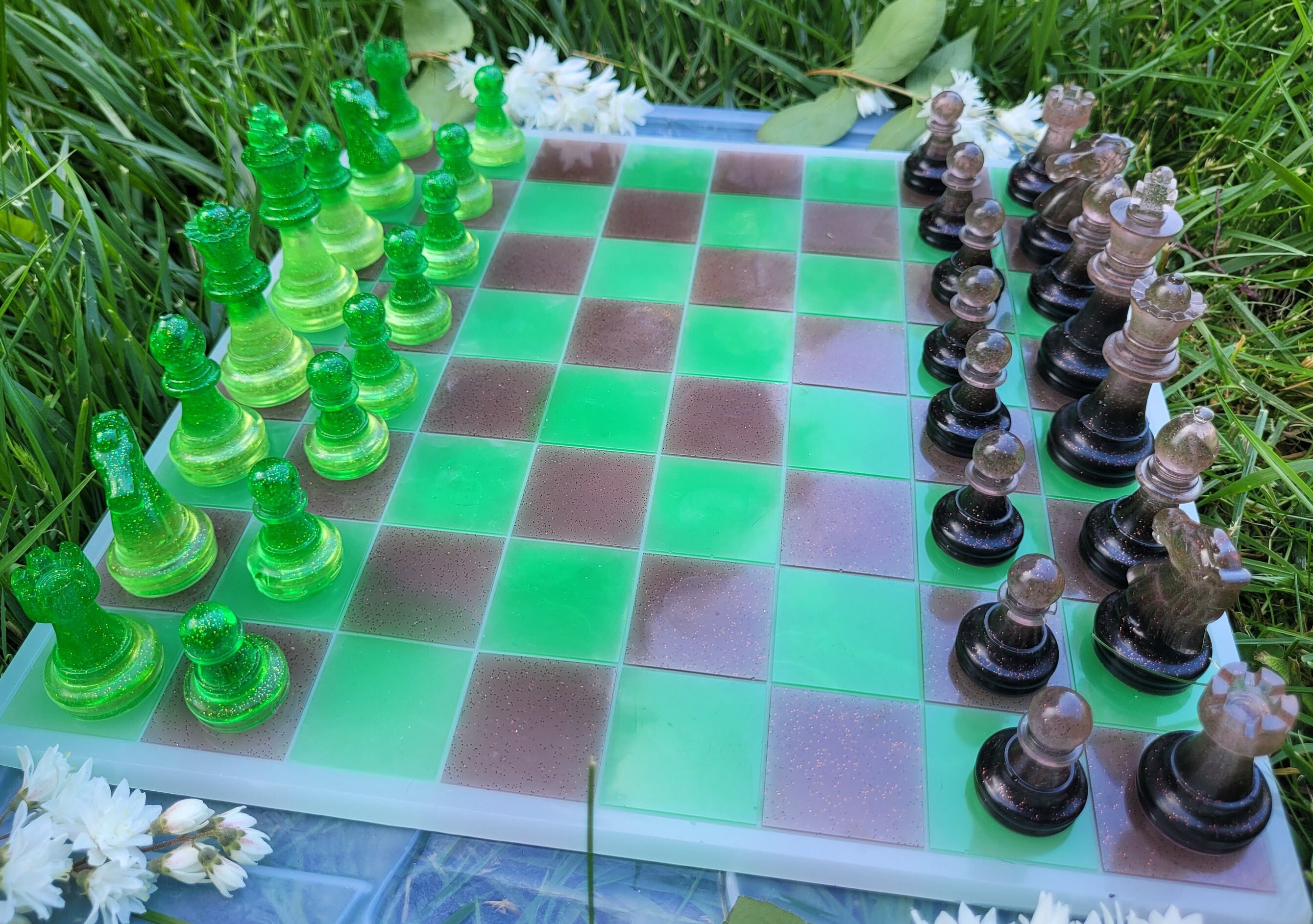 Nature Colored Chess Set - Etsy