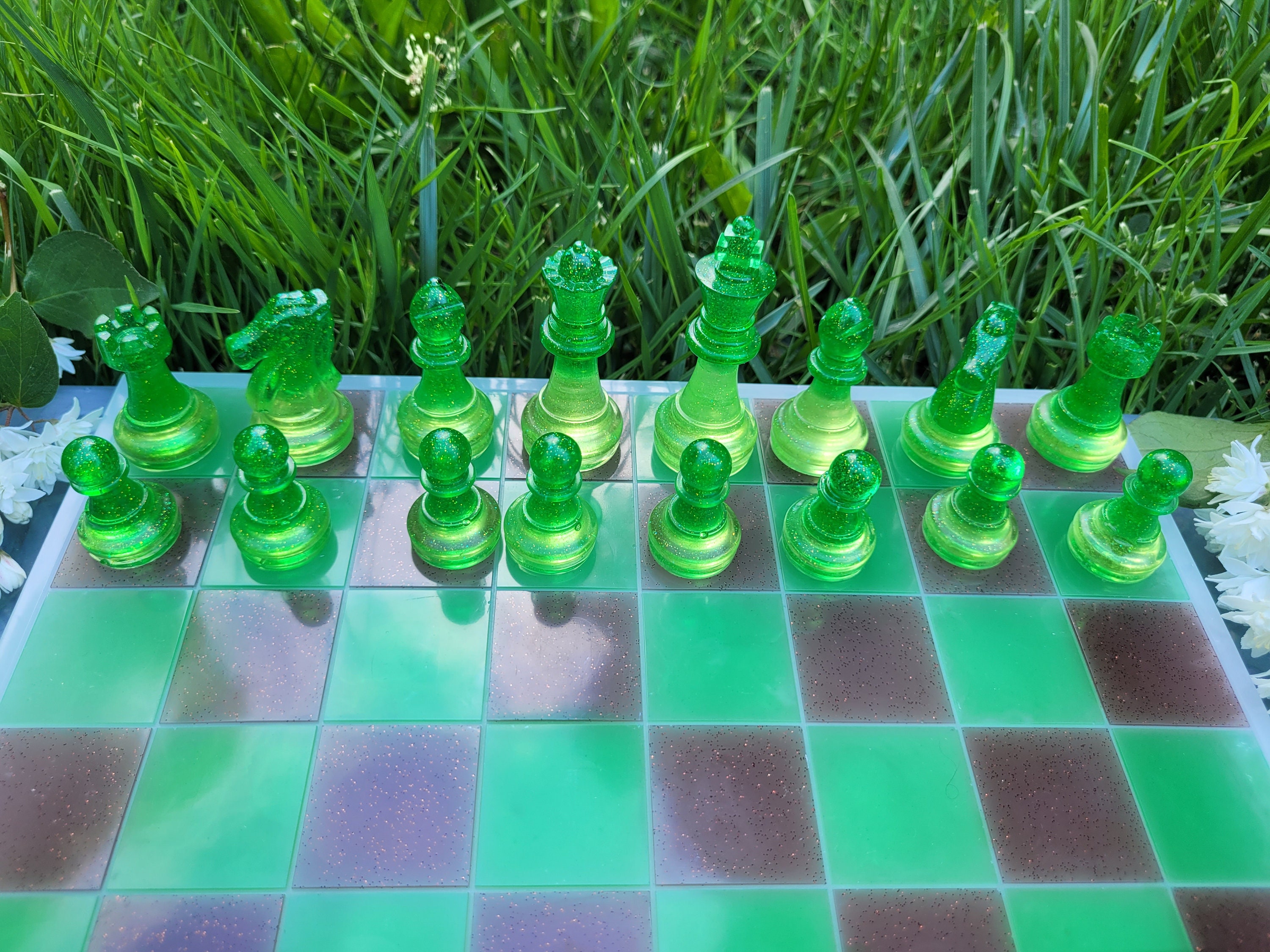 Nature Colored Chess Set - Etsy