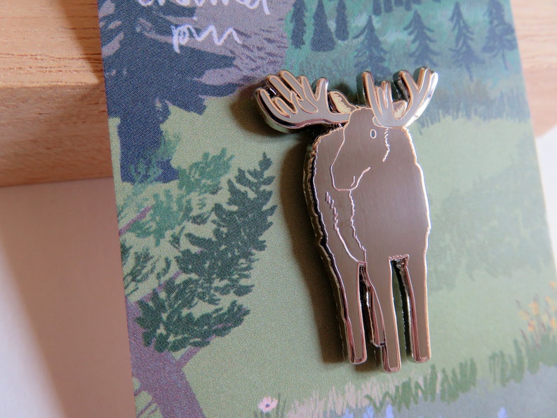 Moose Enamel Pin Badge - Walter - Woodland Animal Pin - Forest Lapel ...
