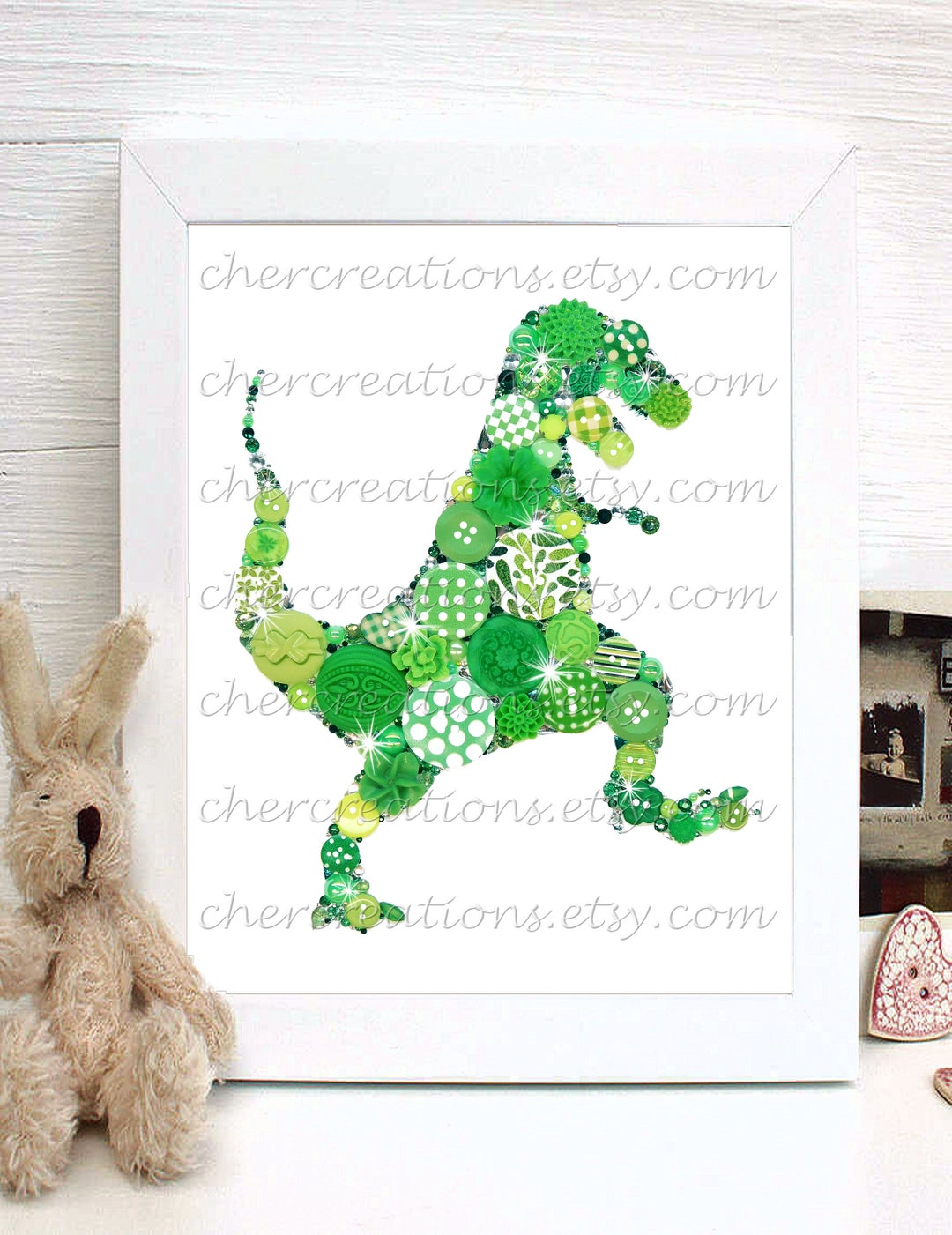 REX 07 8x10 Button Art, Button Artwork, Buttons, Rex Art, Toy Story Art ...