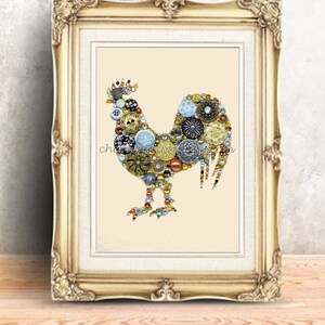 ROOSTER-2 Choices 5x7 Button Art, Button Artwork, Button Ideas ...