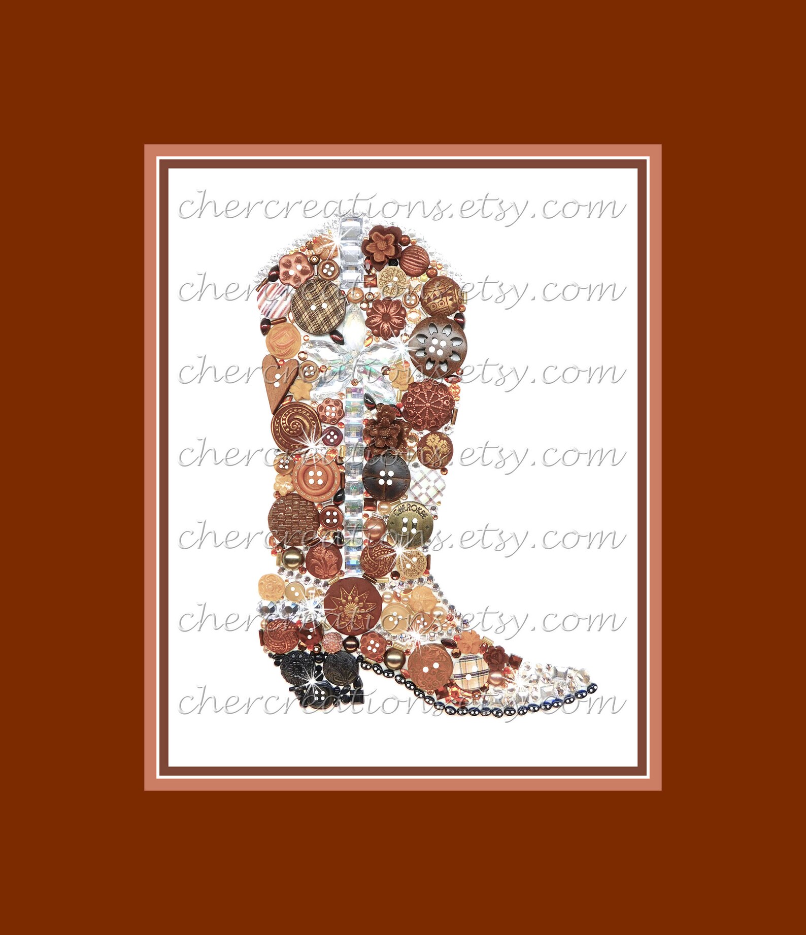 BOOTS STOMPING 8x10 Button Art Button Artwork Western - Etsy