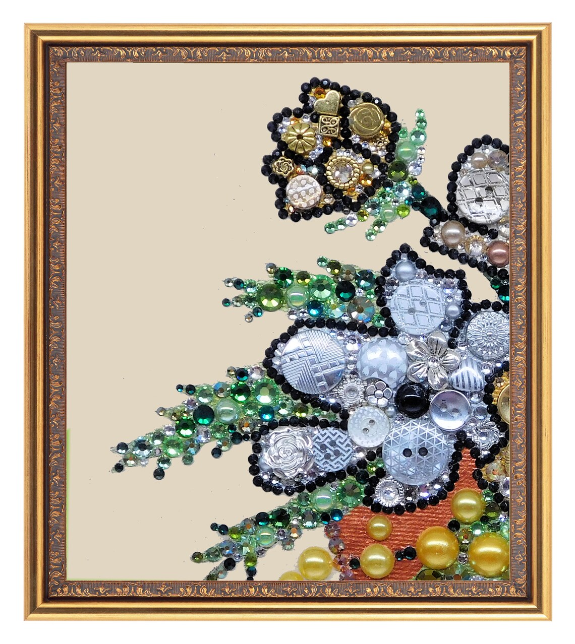 BOWL of FLOWERS 93 8x10 Button Artwork Button Art Flower | Etsy