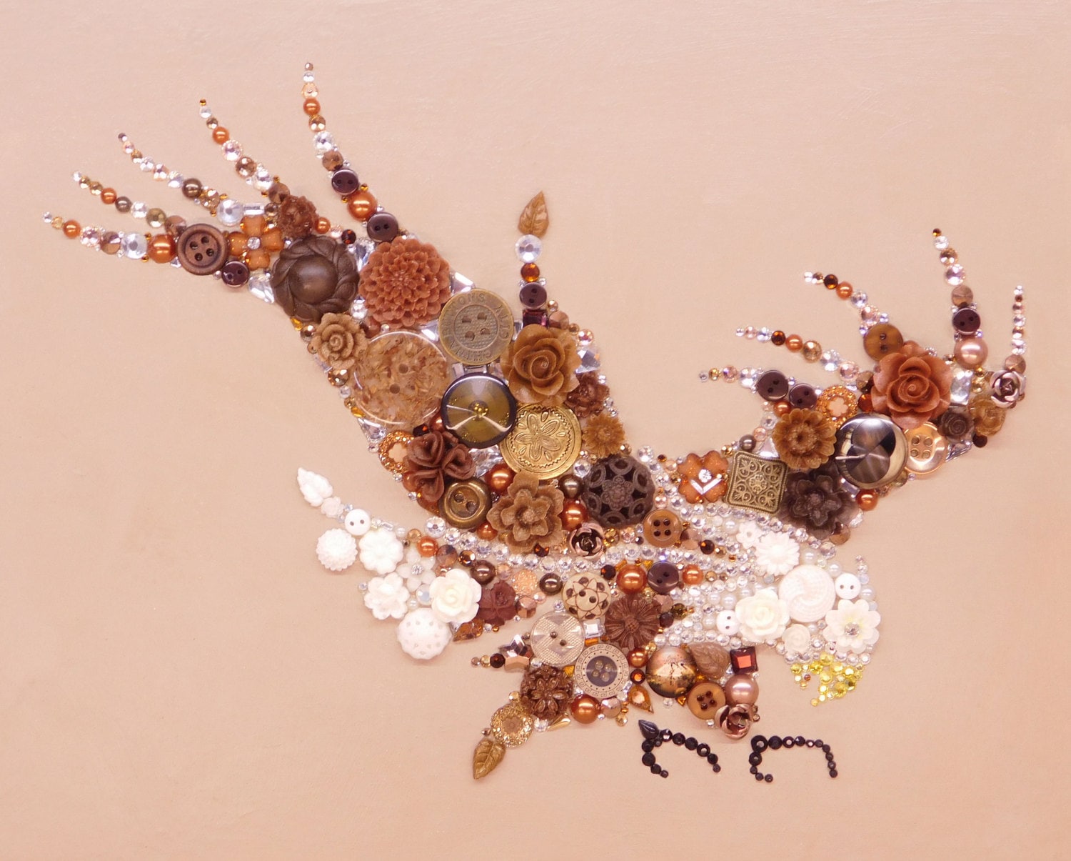 Button Art PRINT 8x10 of orginial Button Artwork diy | Etsy