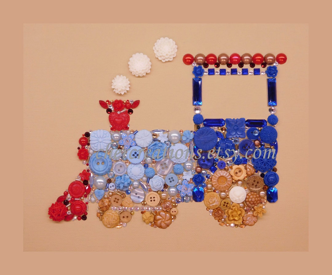 Button Art PRINT 8x10 of Orginial Button Artwork Diy - Etsy