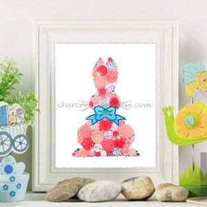 BUNNY 42, 8x10 Button Art, Button Artwork, Button Art, Button Ideas ...