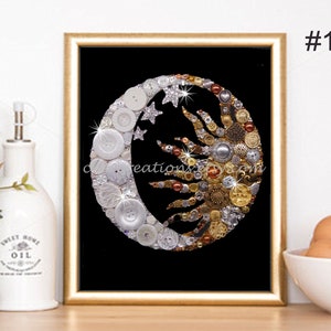 MOON & SUN 8x10 Button Art Button Artwork Buttons | Etsy Canada