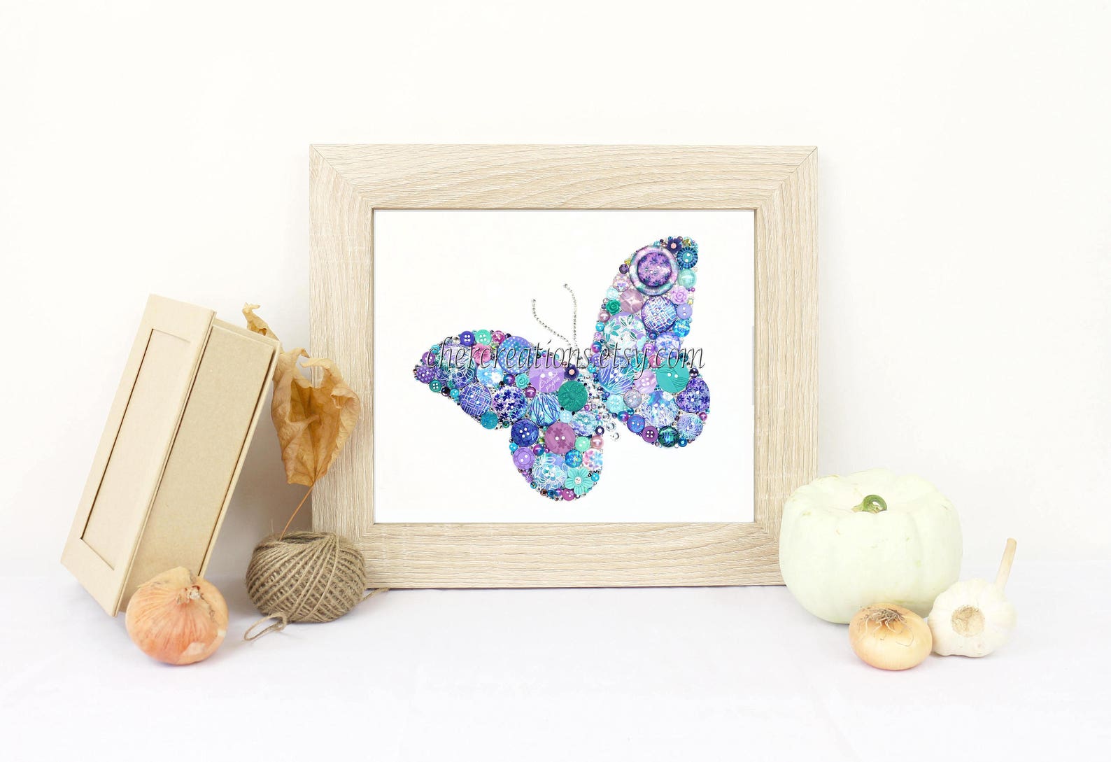 BUTTERFLY FLITTER 197 8x10 Button Art Button Artwork | Etsy