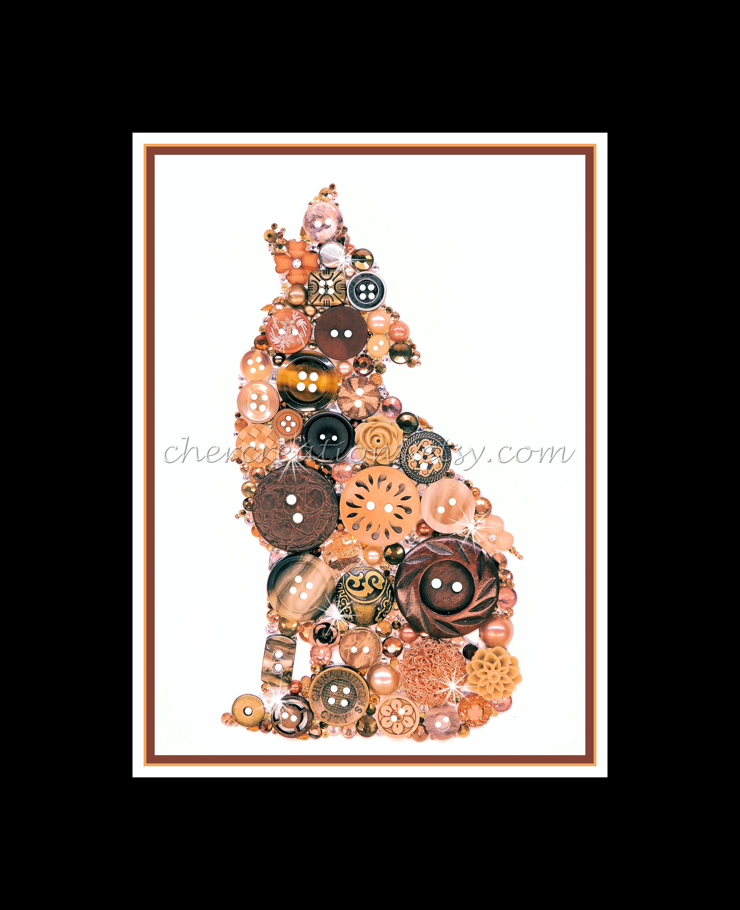 THE HOWLER 5x7 Button Art Button Artwork Dogs Dog Breeds | Etsy