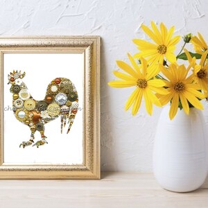 ROOSTER-2 Choices 5x7 Button Art, Button Artwork, Button Ideas ...