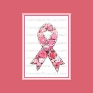 CANCER AWARENESS RIBBON 5x7 Art, Button Art, Button Artwork, Button ...