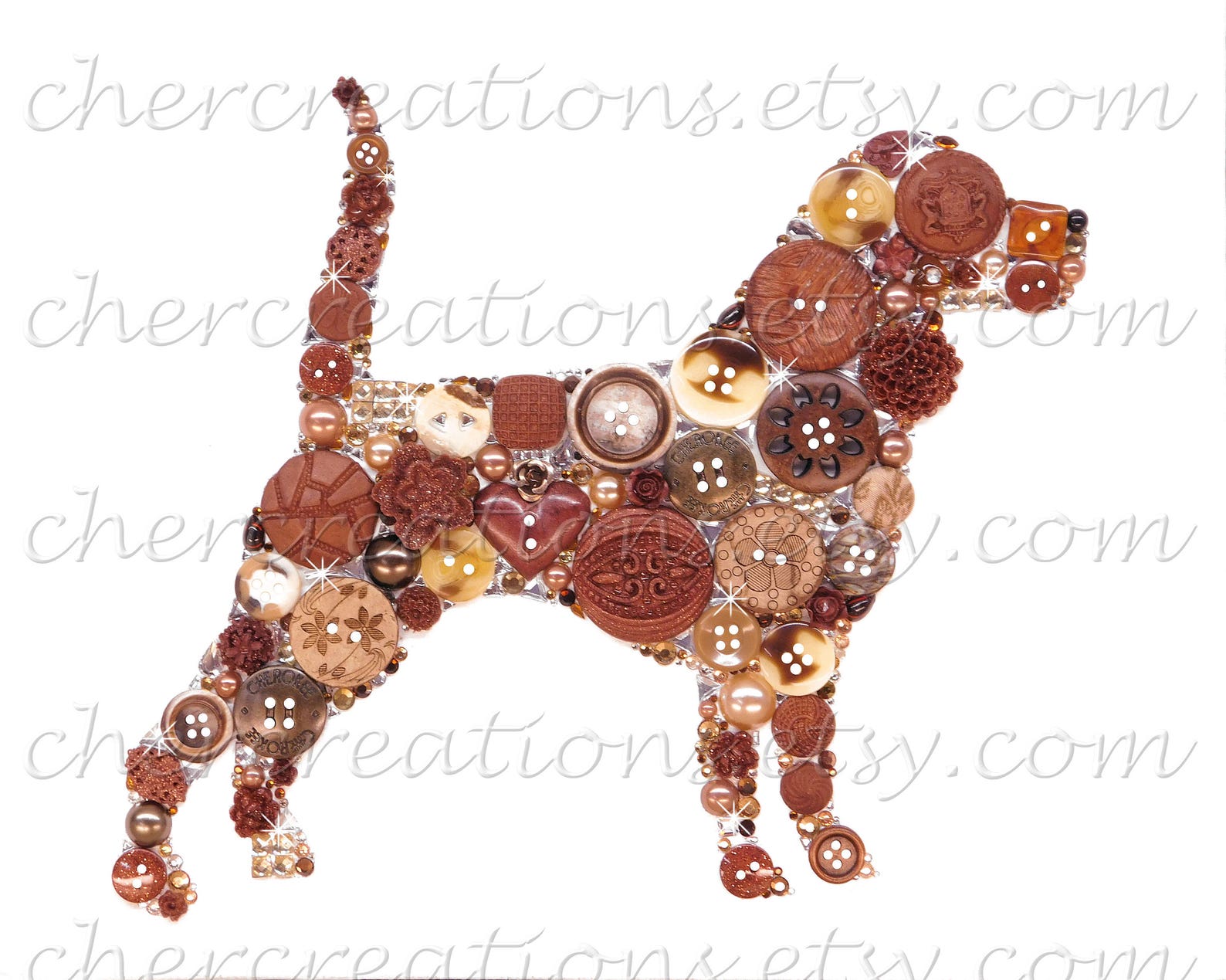 BEAGLE 82 8x10 Button Art Button Artwork Pure Breeds - Etsy