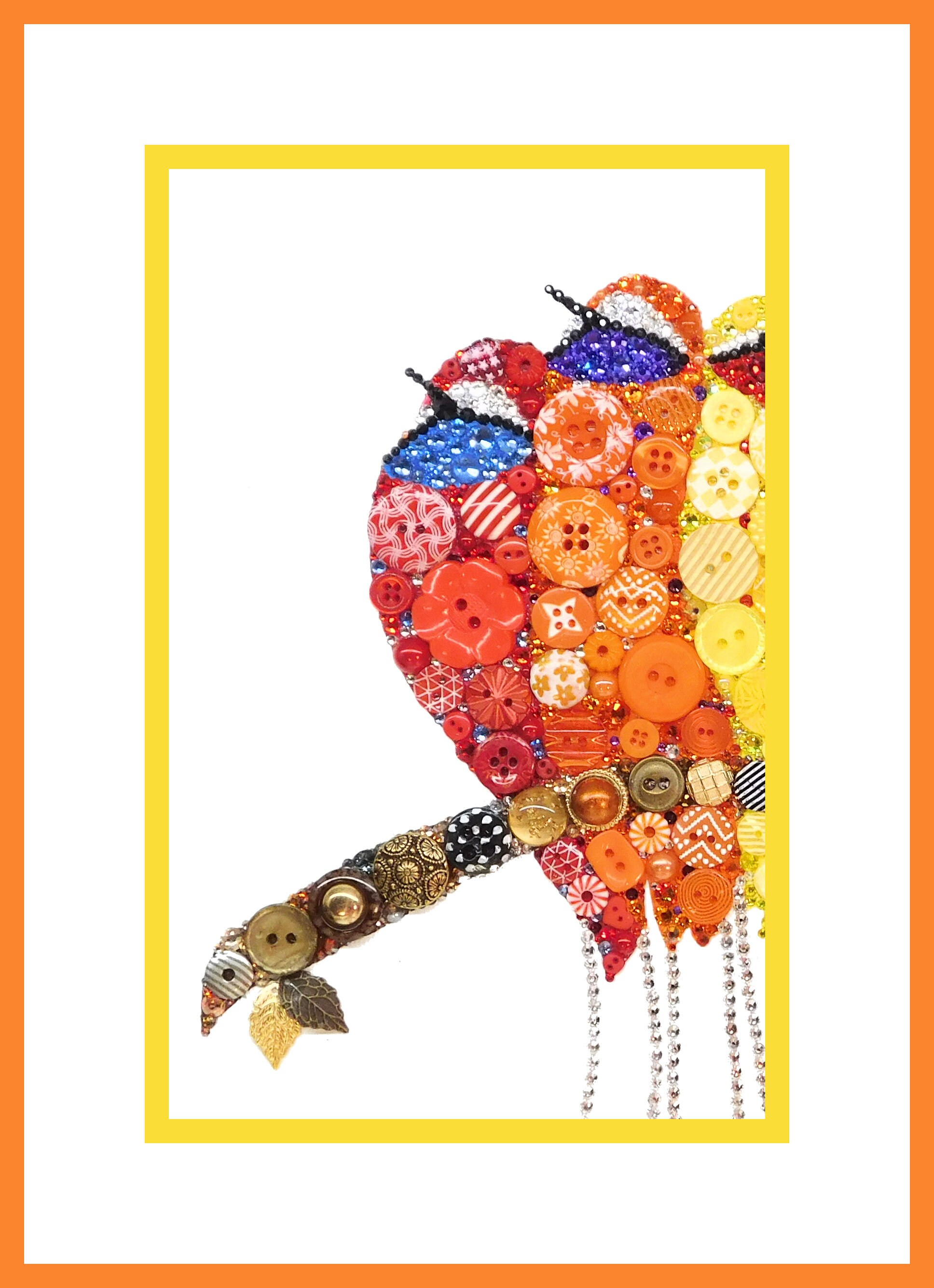 BIRDS of a FEATHER 12X12 Button Art Button Artwork | Etsy