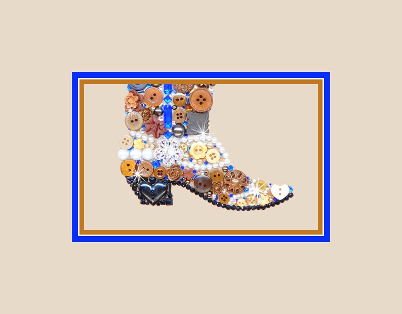 BOOTS STOMPING 8x10 Button Art Button Artwork Western - Etsy