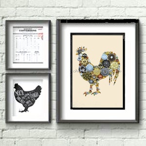 ROOSTER-2 Choices 5x7 Button Art, Button Artwork, Button Ideas ...
