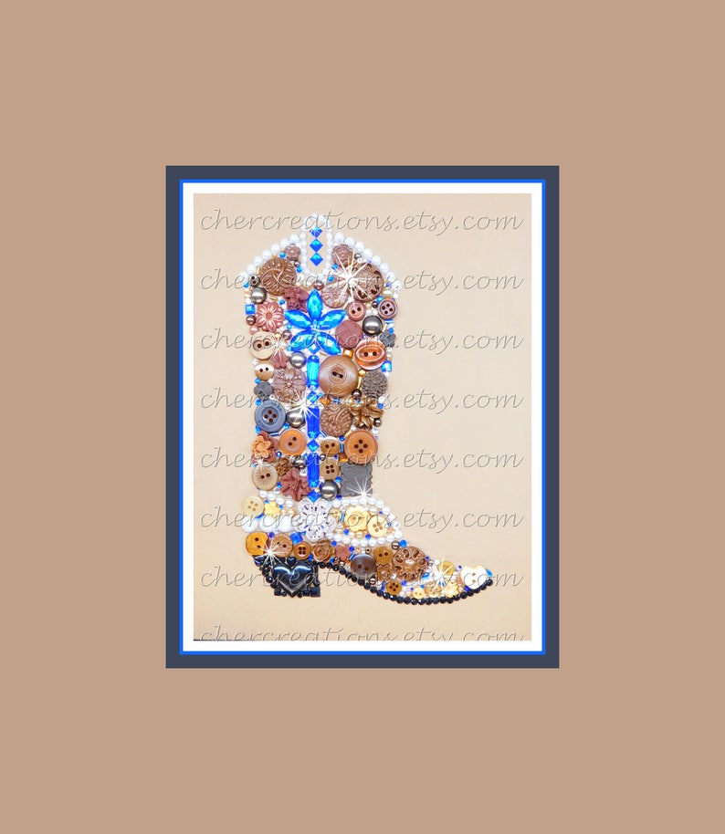 BOOTS STOMPING 8x10 Button Art Button Artwork Western - Etsy