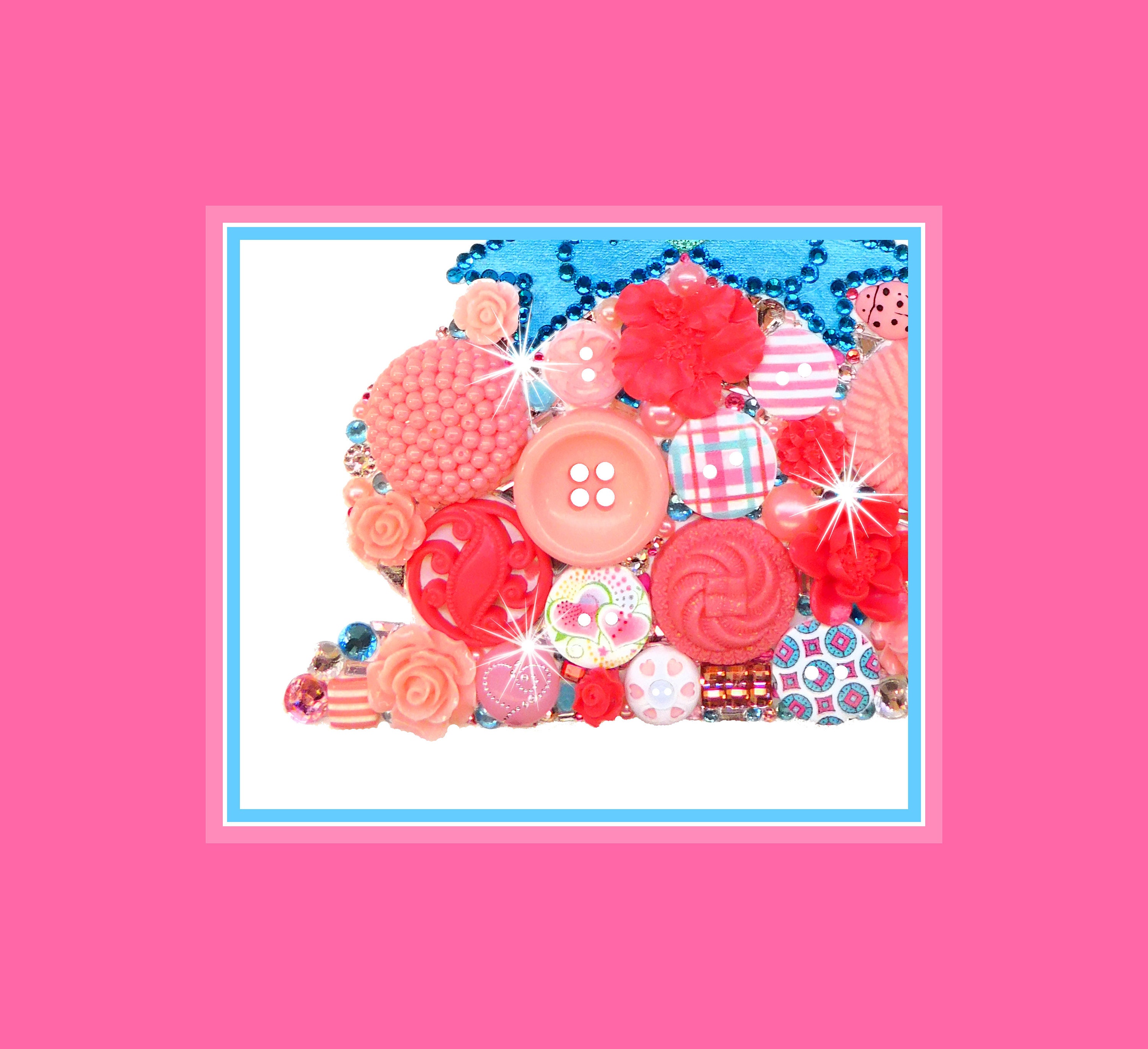 BUNNY 42 8x10 Button Art Button Artwork Button Art | Etsy