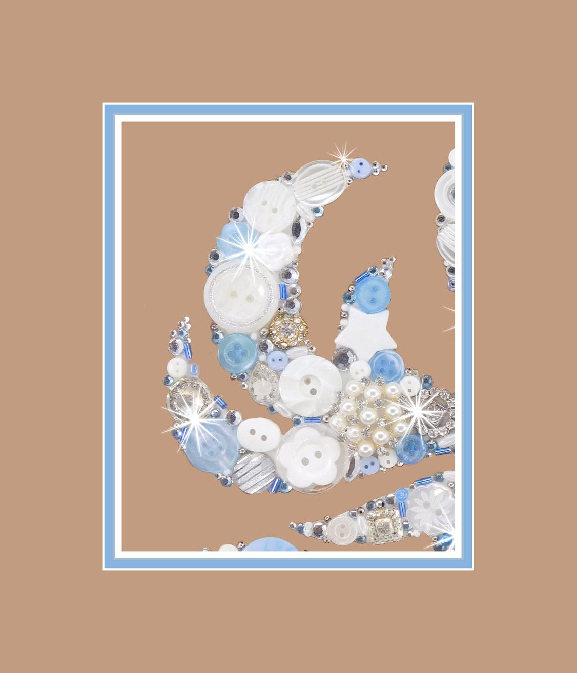 BLUE SWAN 121 8x10 Button Art Button Artwork Button Ideas - Etsy Canada
