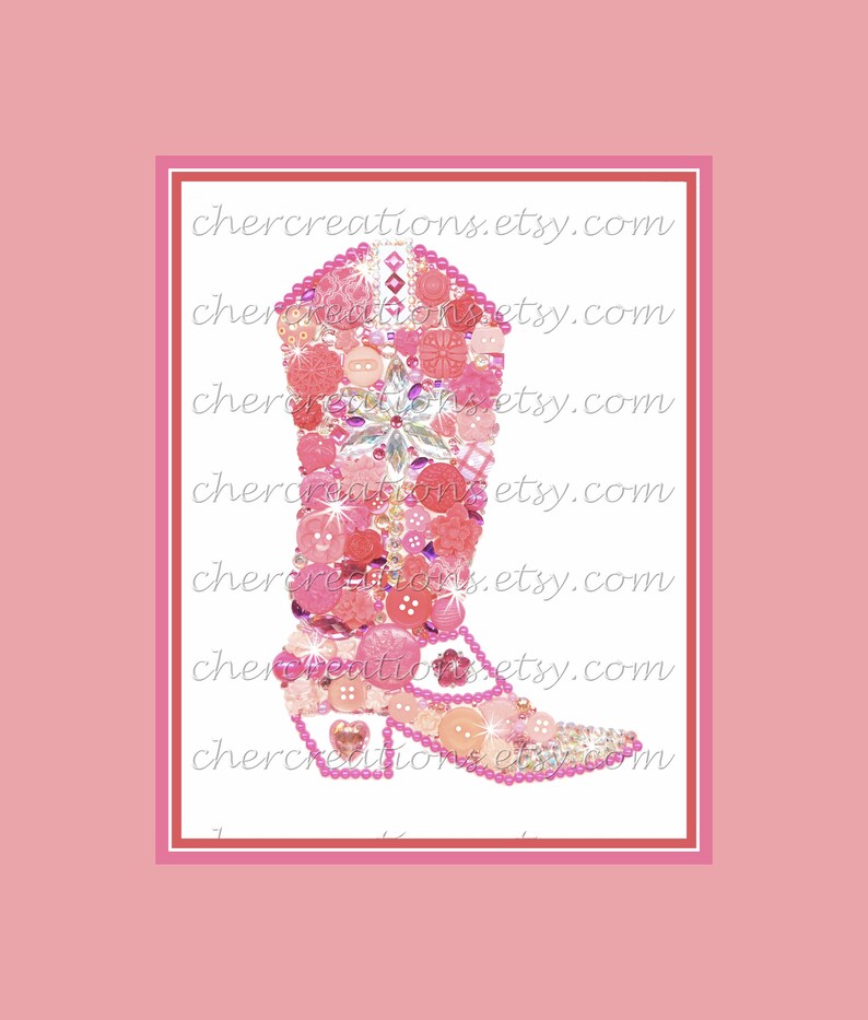 BOOTS STOMPING 8x10 Button Art Button Artwork Western - Etsy