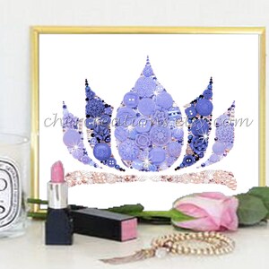 LOTUS FLOWER 91, 8x10 Button Art, Button Artwork, Wall Art, Button ...