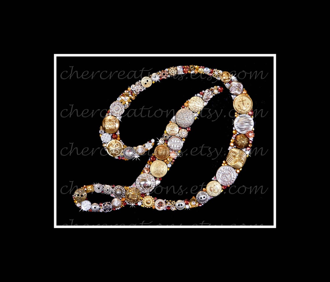 LETTER d 215 8x10 Button Art Button Artwork - Etsy