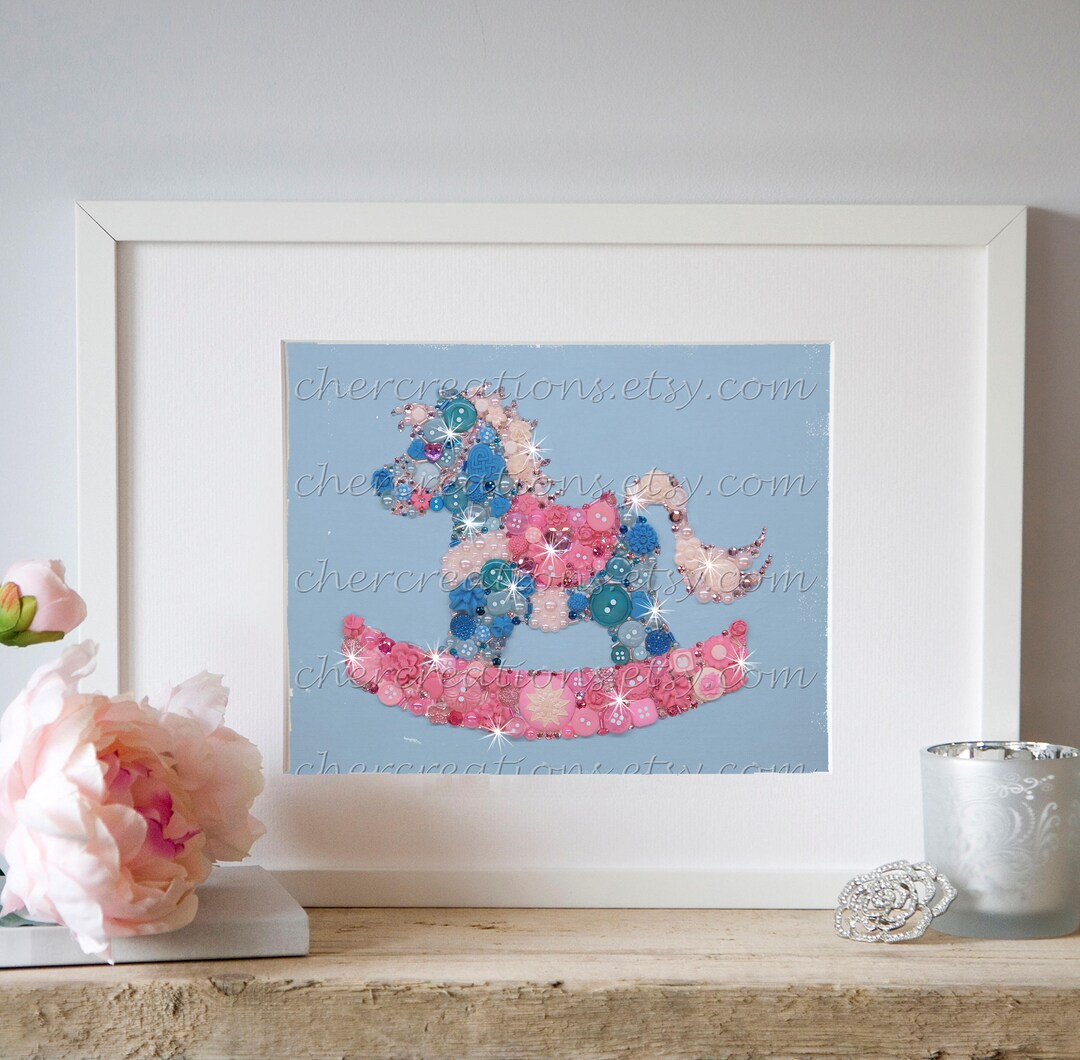 PRINCESS ROCKING HORSE 133, 8x10, Button Artwork. Button Art, Buttons ...