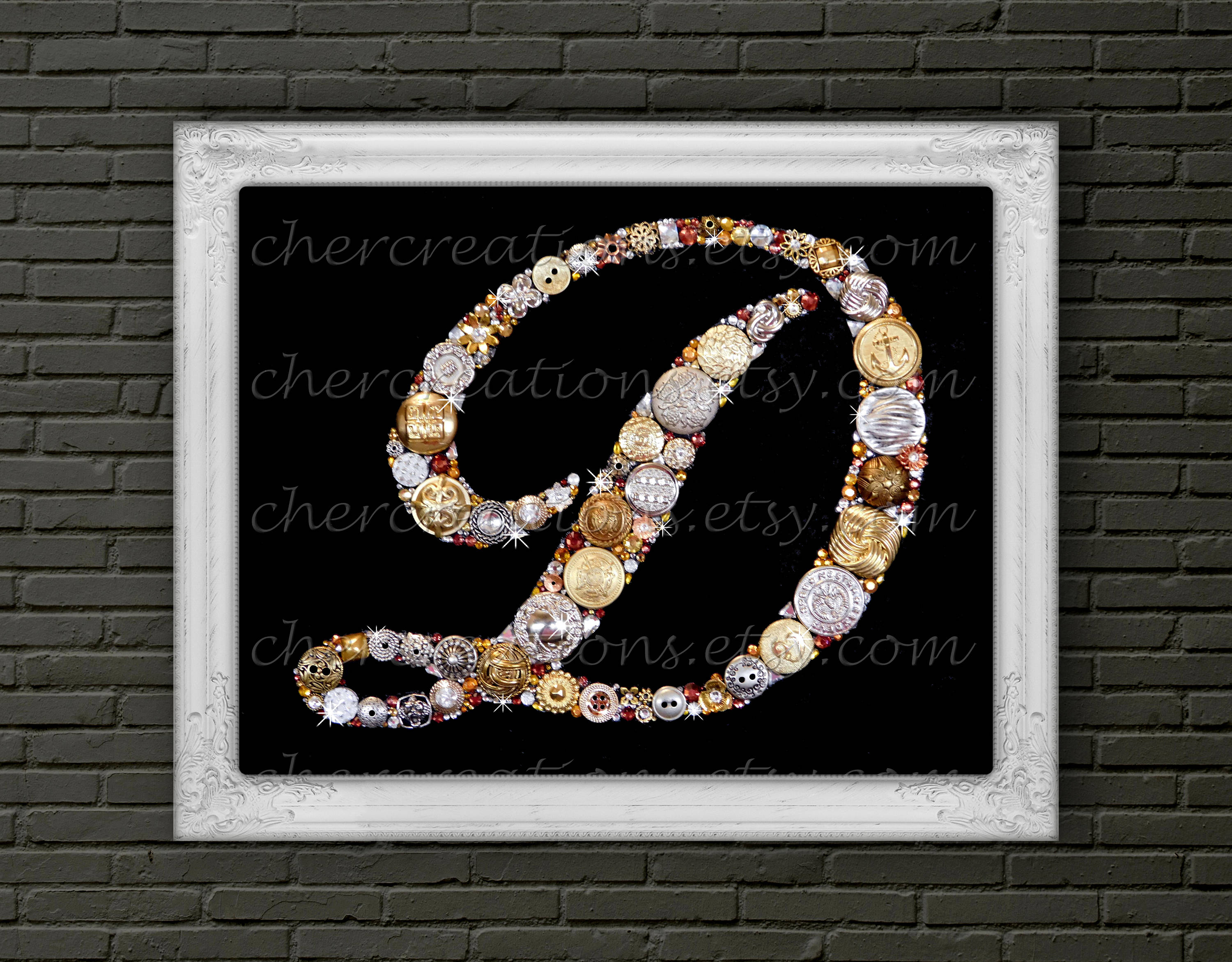 LETTER D 215 8x10 Button Art Button Artwork | Etsy