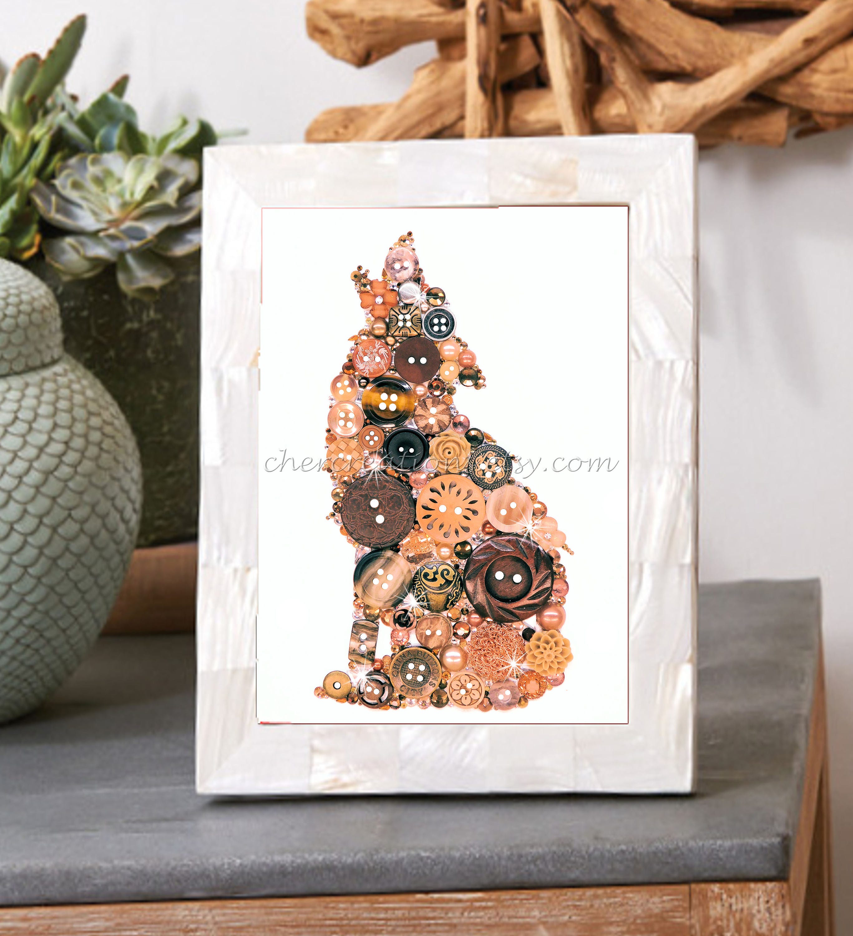 THE HOWLER 5x7 Button Art Button Artwork Dogs Dog Breeds | Etsy