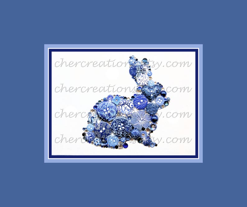 BABY BUNNY 6 COLORS 5x7 Button Art Button Artwork Button | Etsy