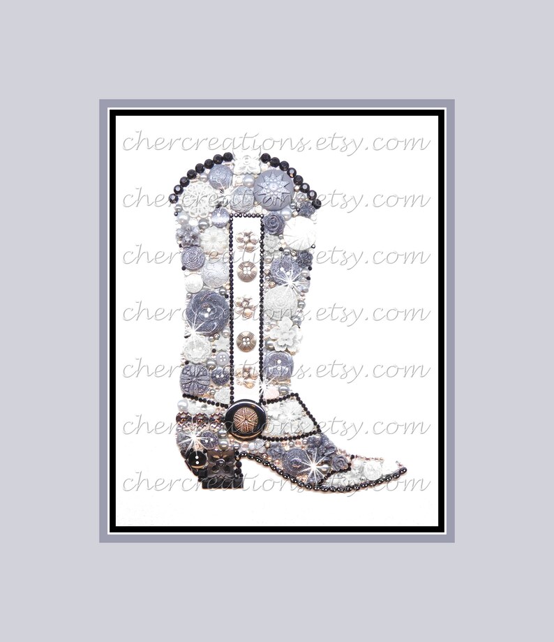 BOOTS STOMPING 8x10 Button Art Button Artwork Western - Etsy