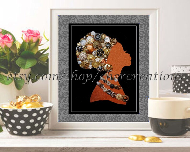 African Lady 1 two 8x10 Button Art Button Artwork Button - Etsy