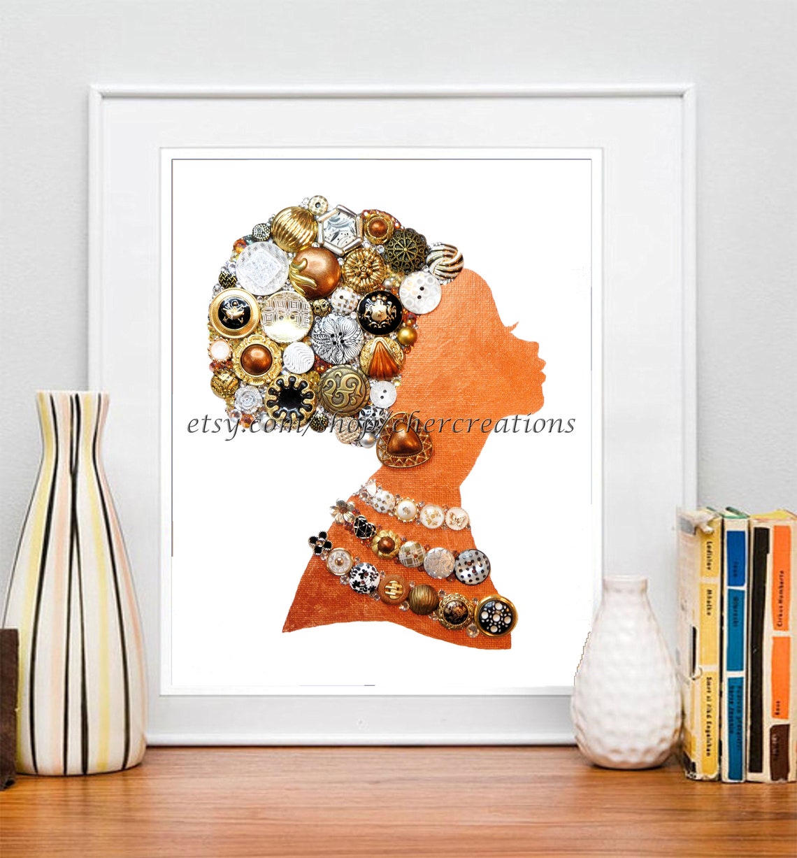 African Lady 1 two 8x10 Button Art Button Artwork Button | Etsy