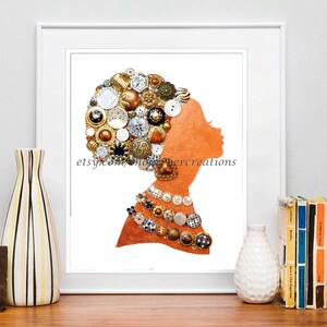 African Lady 1 two 8x10 Button Art, Button Artwork, Button Ideas ...