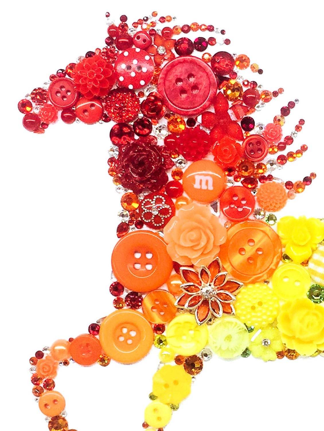 Button Art PRINT 8x10 of orginial Button Artwork diy | Etsy