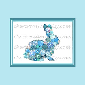 BABY BUNNY 6 COLORS 5x7 Button Art Button Artwork Button - Etsy