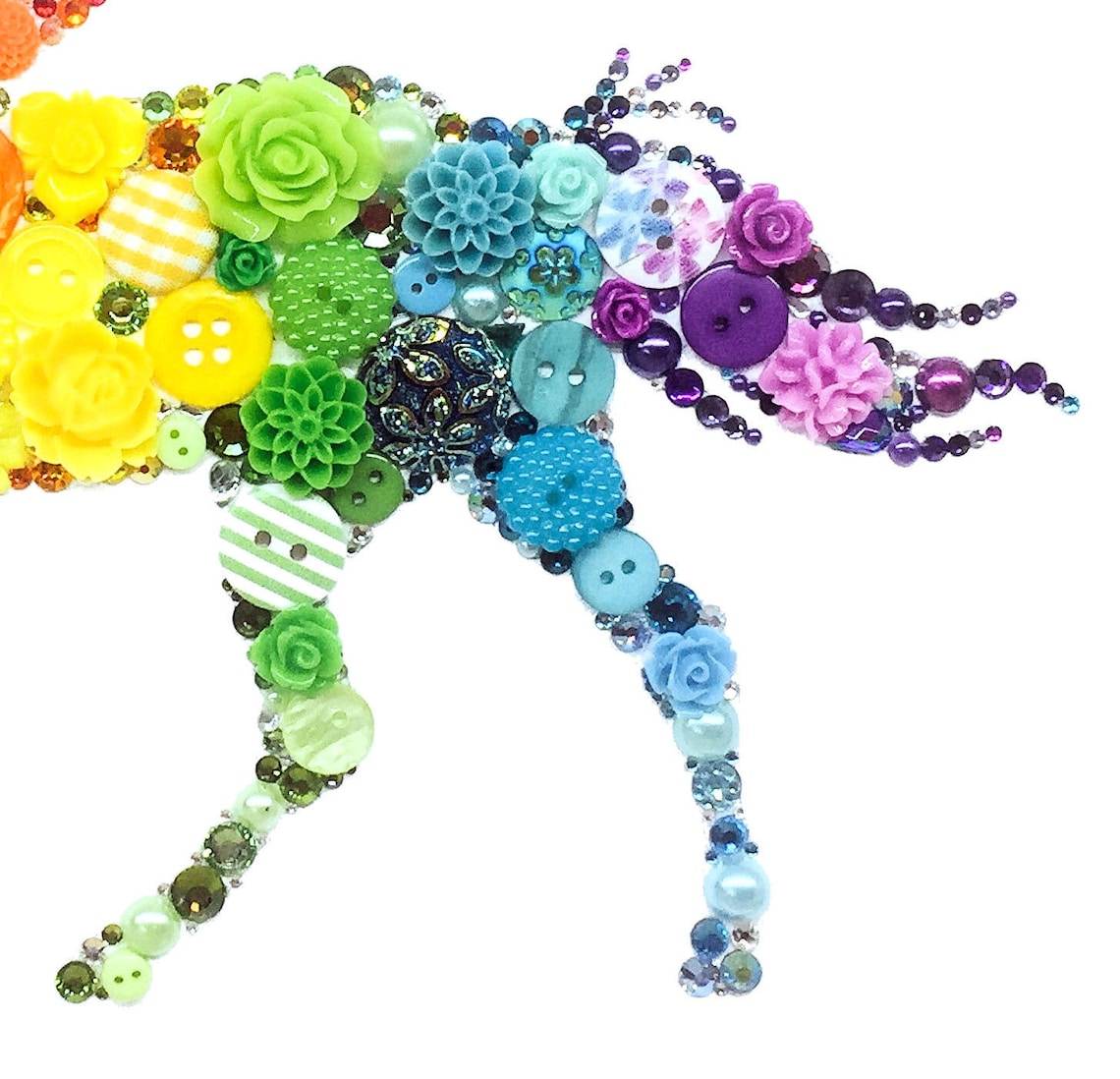 Button Art PRINT 8x10 of orginial Button Artwork diy | Etsy