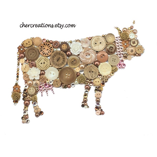 Cow Button - Etsy
