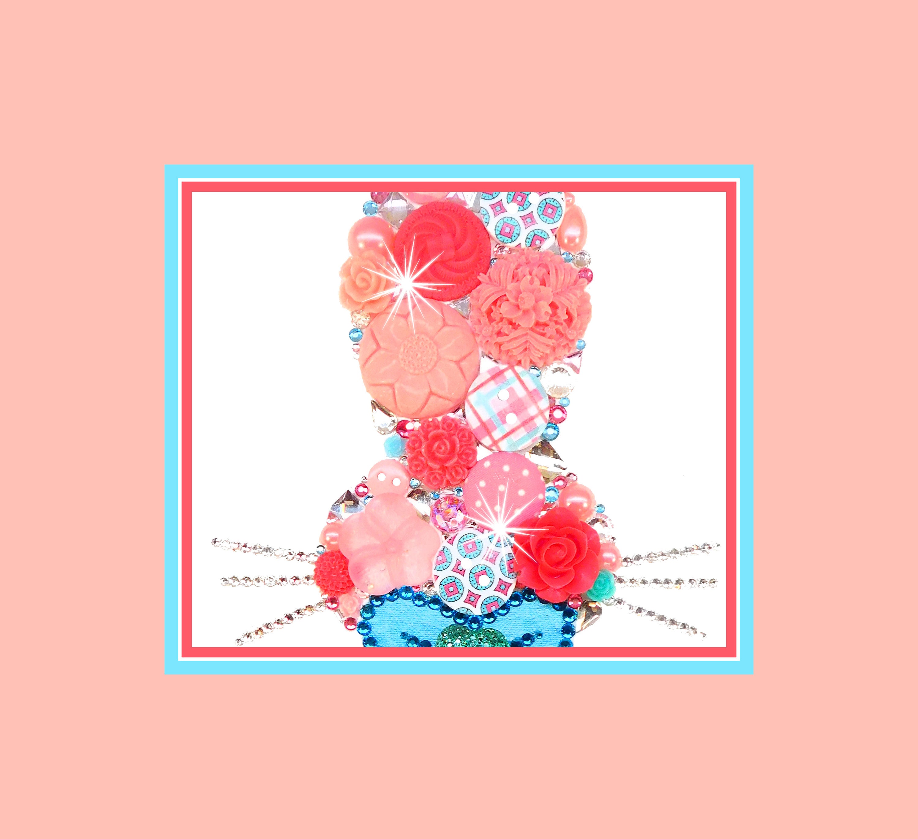 BUNNY 42 8x10 Button Art Button Artwork Button Art | Etsy