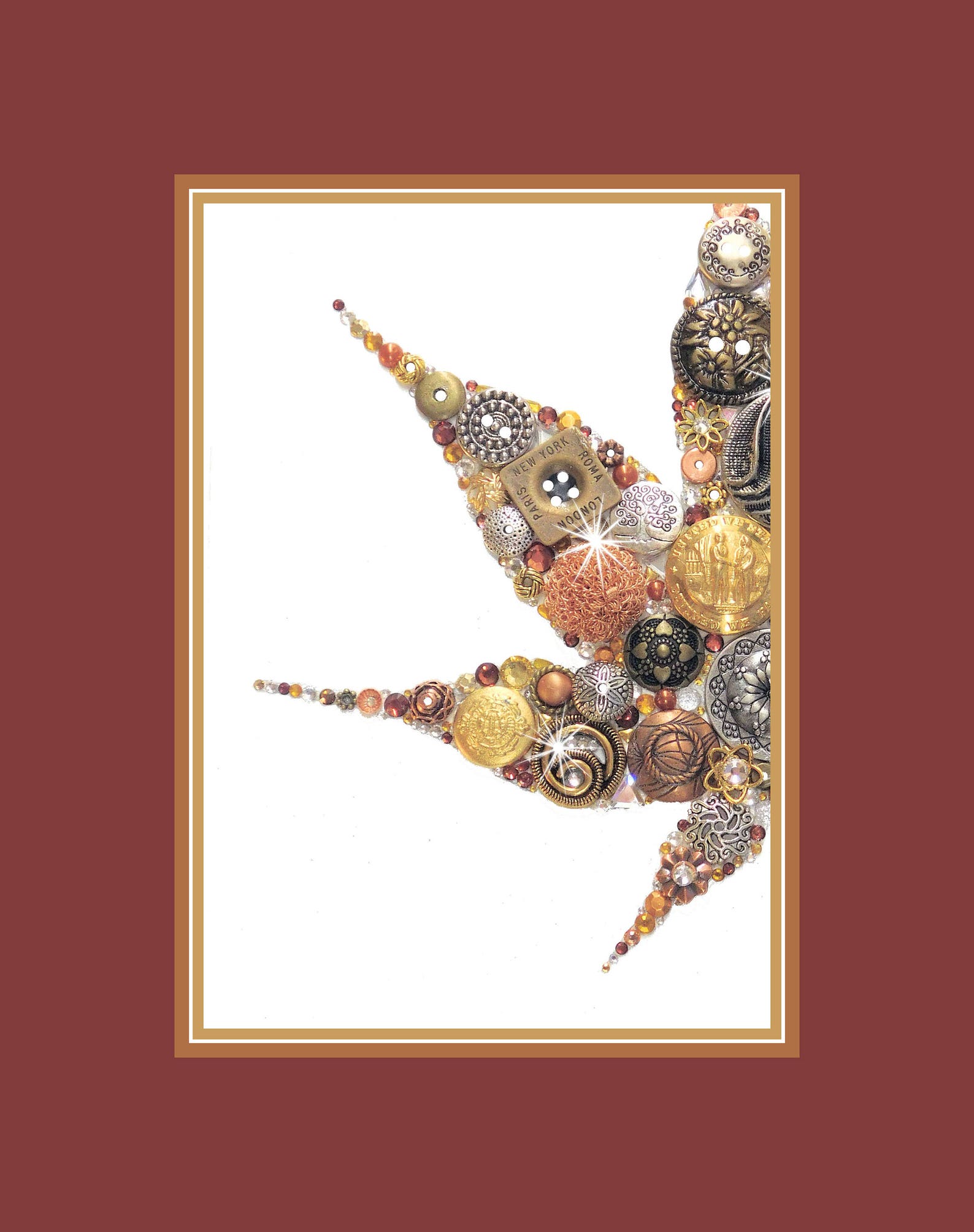 LEAVES IN METAL 8x10 Button Art Button Artwork Button - Etsy