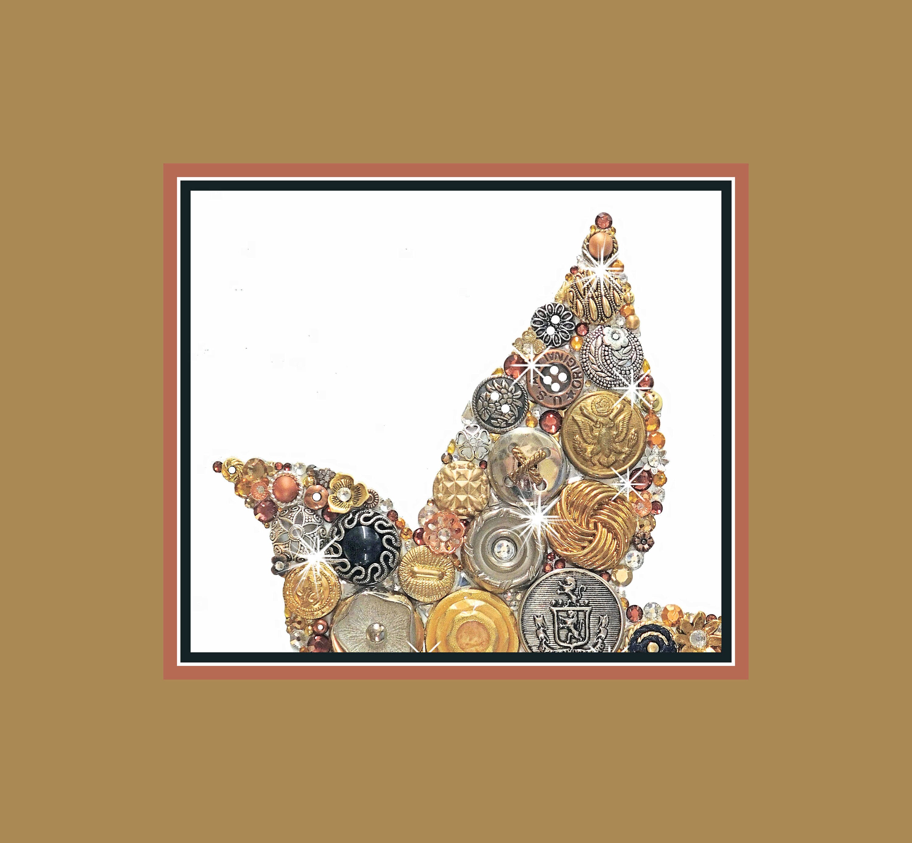 LEAVES IN METAL 8x10 Button Art Button Artwork Button | Etsy