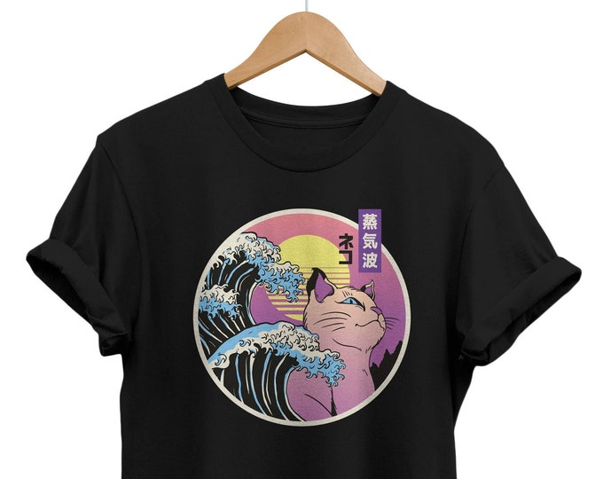 Big Wave Shirt, Vaporwave T-shirt, Japanese Aesthetic, Retrowave ...